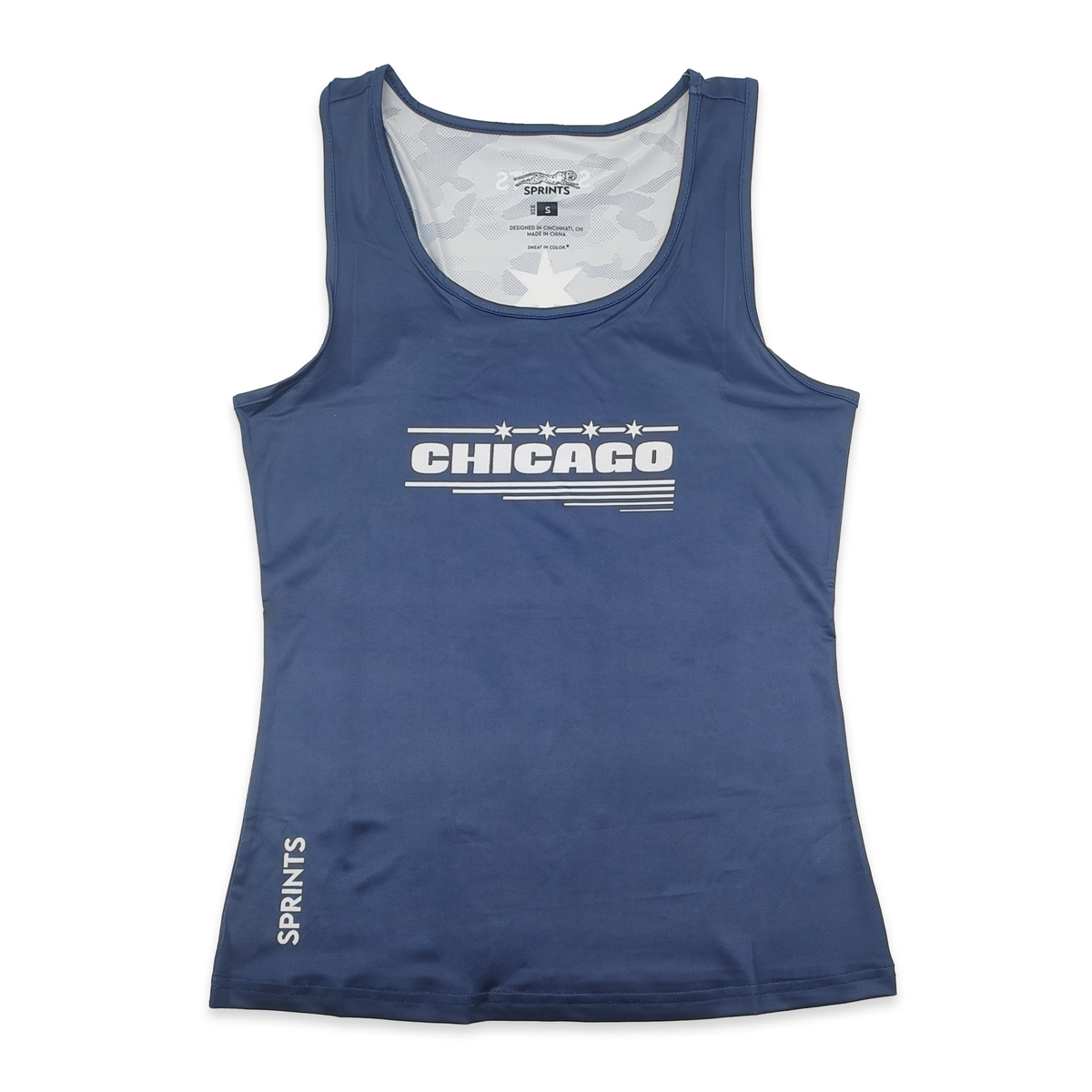 Womens Running Tank - Chicago Four Star Blue – Sprints INC